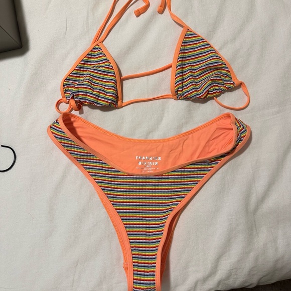 Frankie's Bikinis | Swim | Frankies Bikinis Rainbow Ribbed Bikini ...